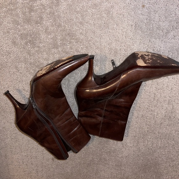Cole Haan | Shoes | Cole Hahn Brown Heeled Boots With Stiletto Heels ...